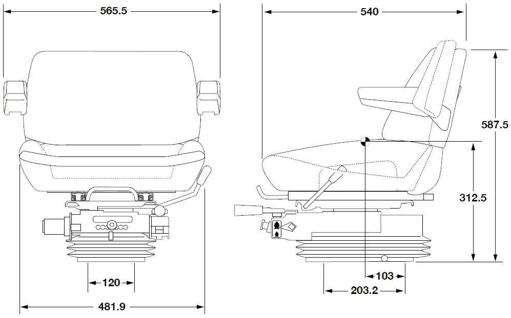 KAB XH2/U4 Fieldmaster Seat. KAB Seating UK